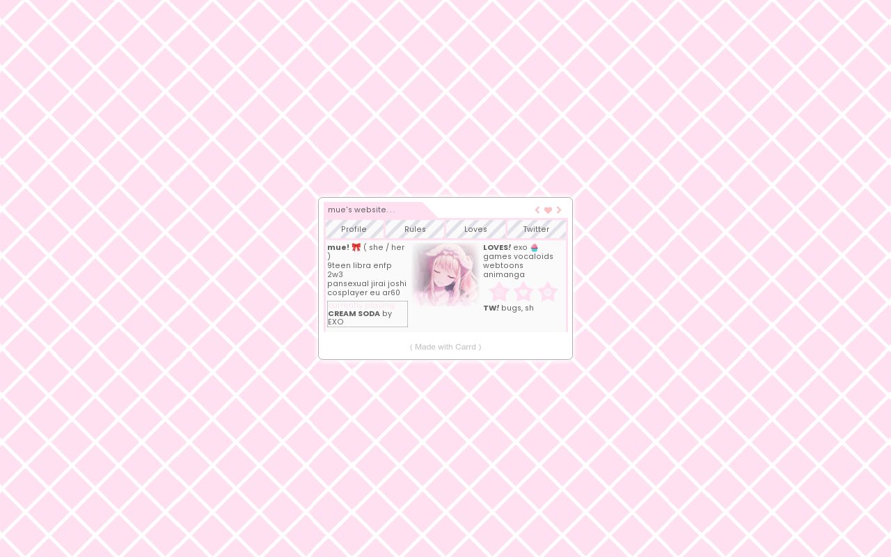 mue's website ૮₍´˶• . • ⑅ ₎ა